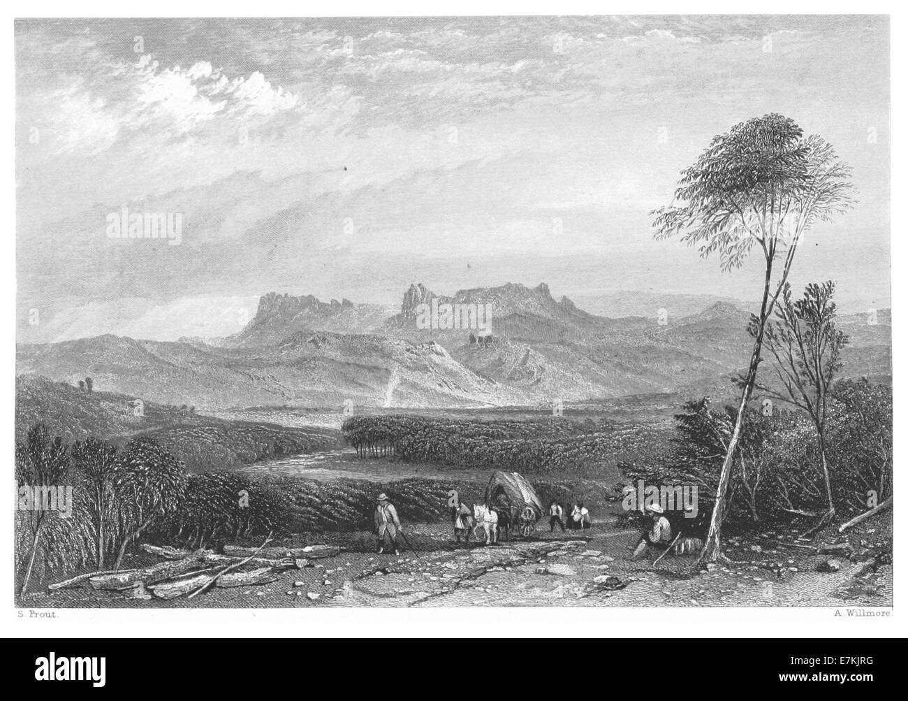 This 1873 drawing by Booth depicts Break of Day Plains in Tasmania ...