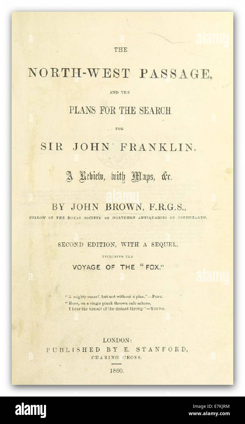 This 1860 drawing by Brown illustrates the North-West Passage, a sought ...