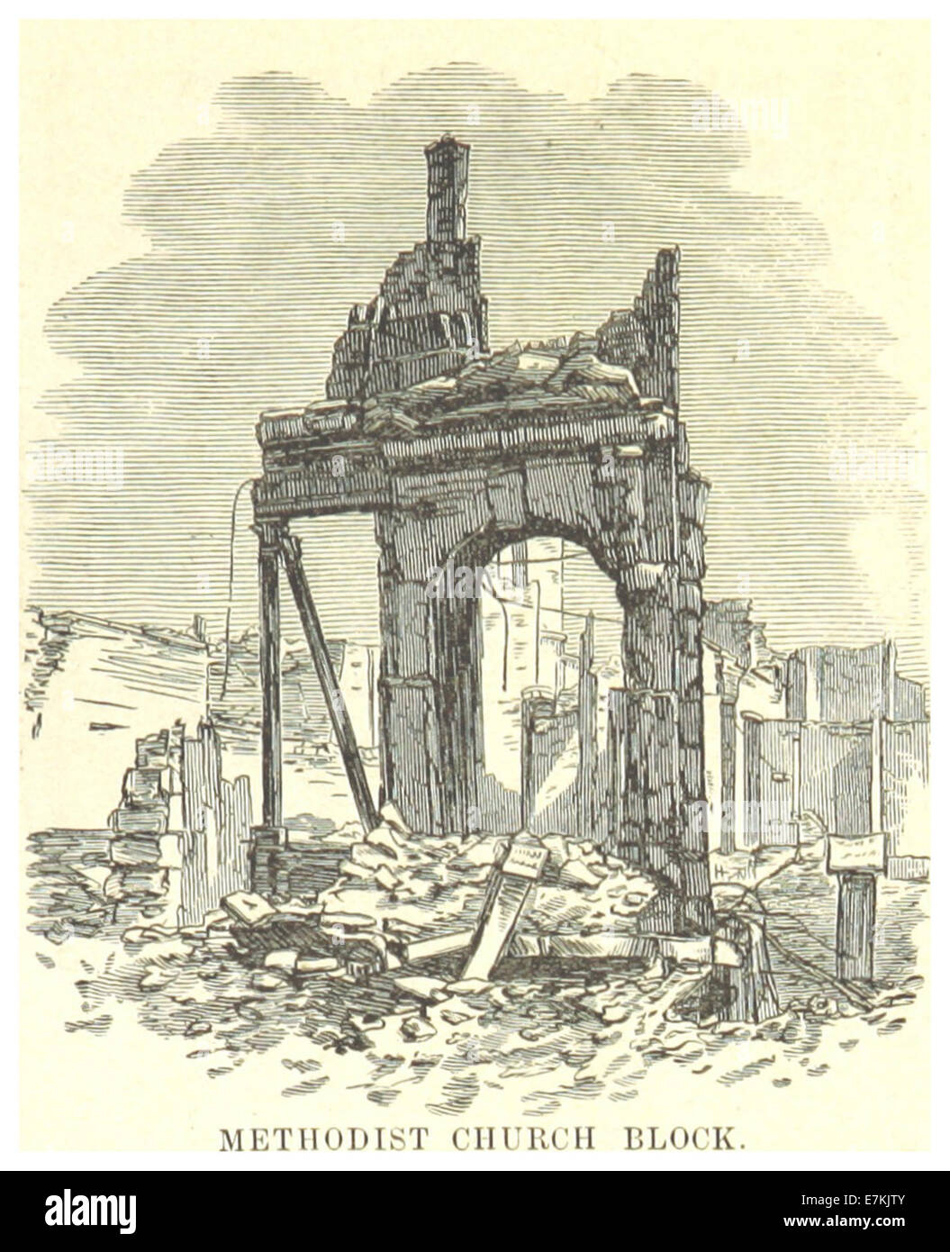 An 1871 illustration of the Methodist Church Block, capturing the ...