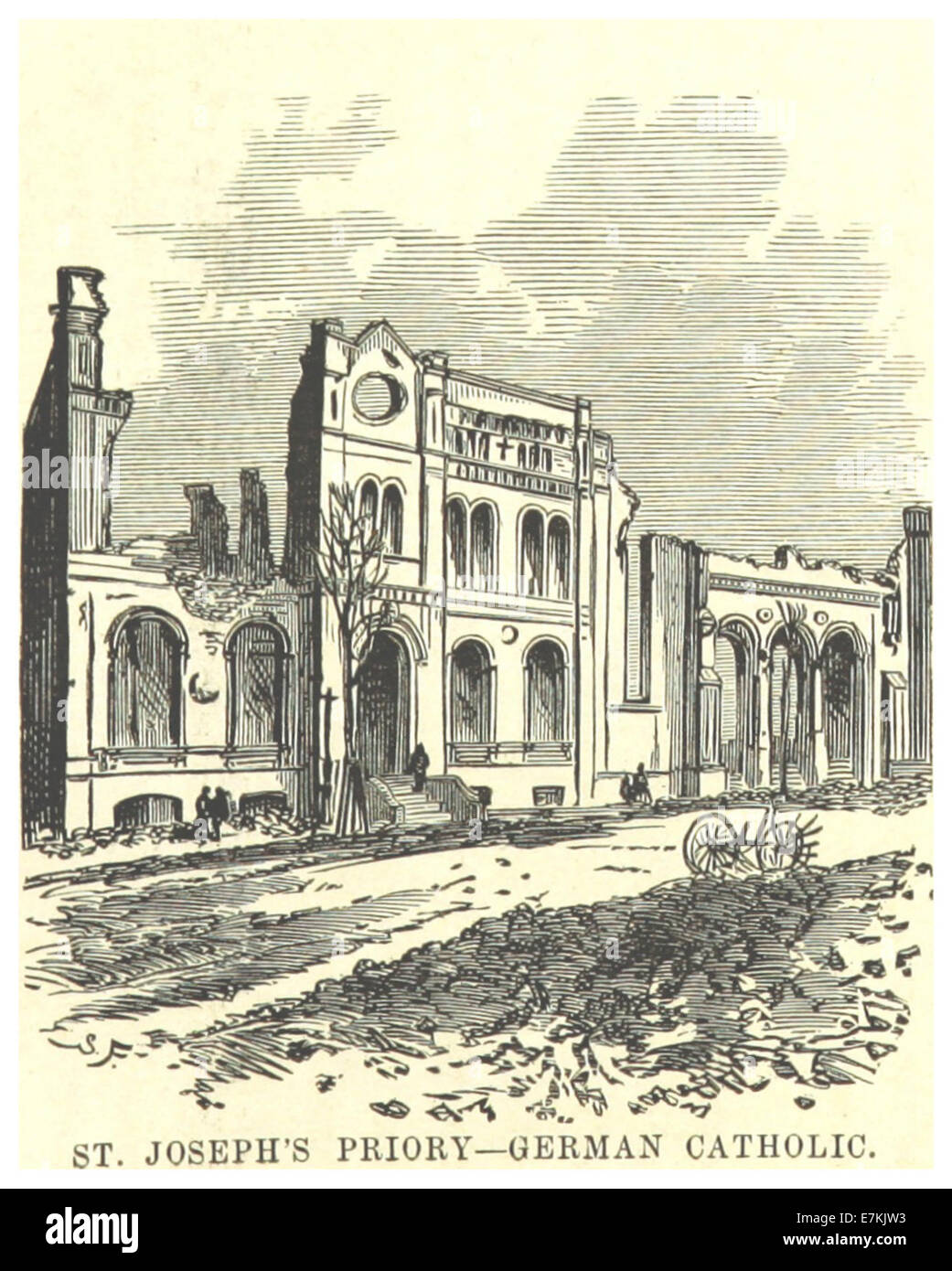 This 1871 drawing by Colbert depicts St. Joseph's German Catholic ...