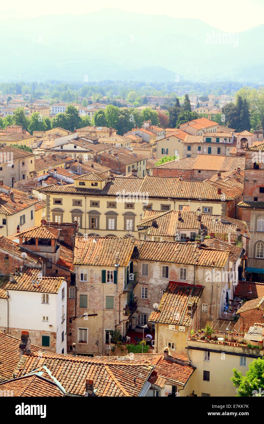 View of the medieval city of Lucca, Italy Stock Photo - Alamy