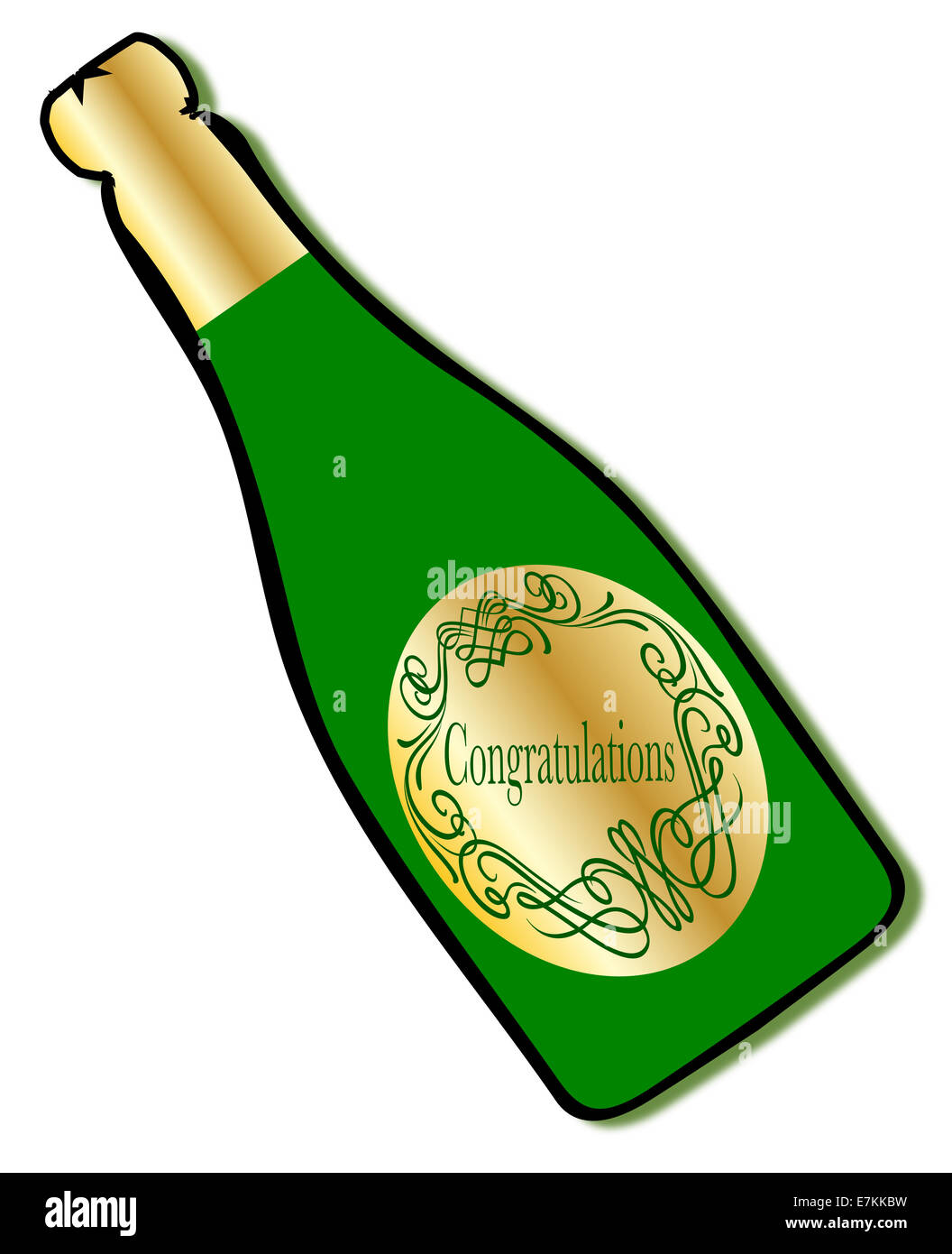 A congratulations bottle of champagne on a white background Stock Photo ...