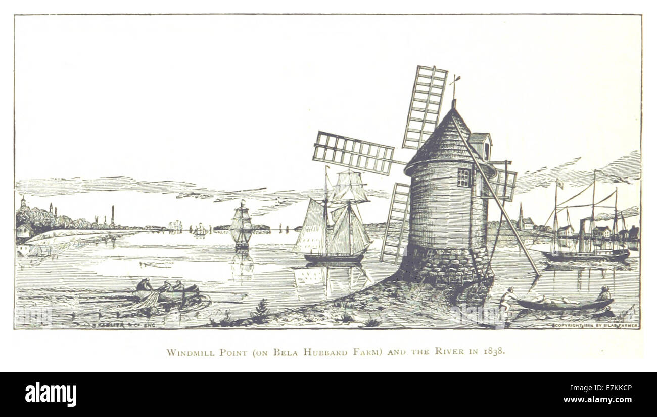 This 1884 illustration by Farmer depicts Windmill Point on Bela Hubbard ...