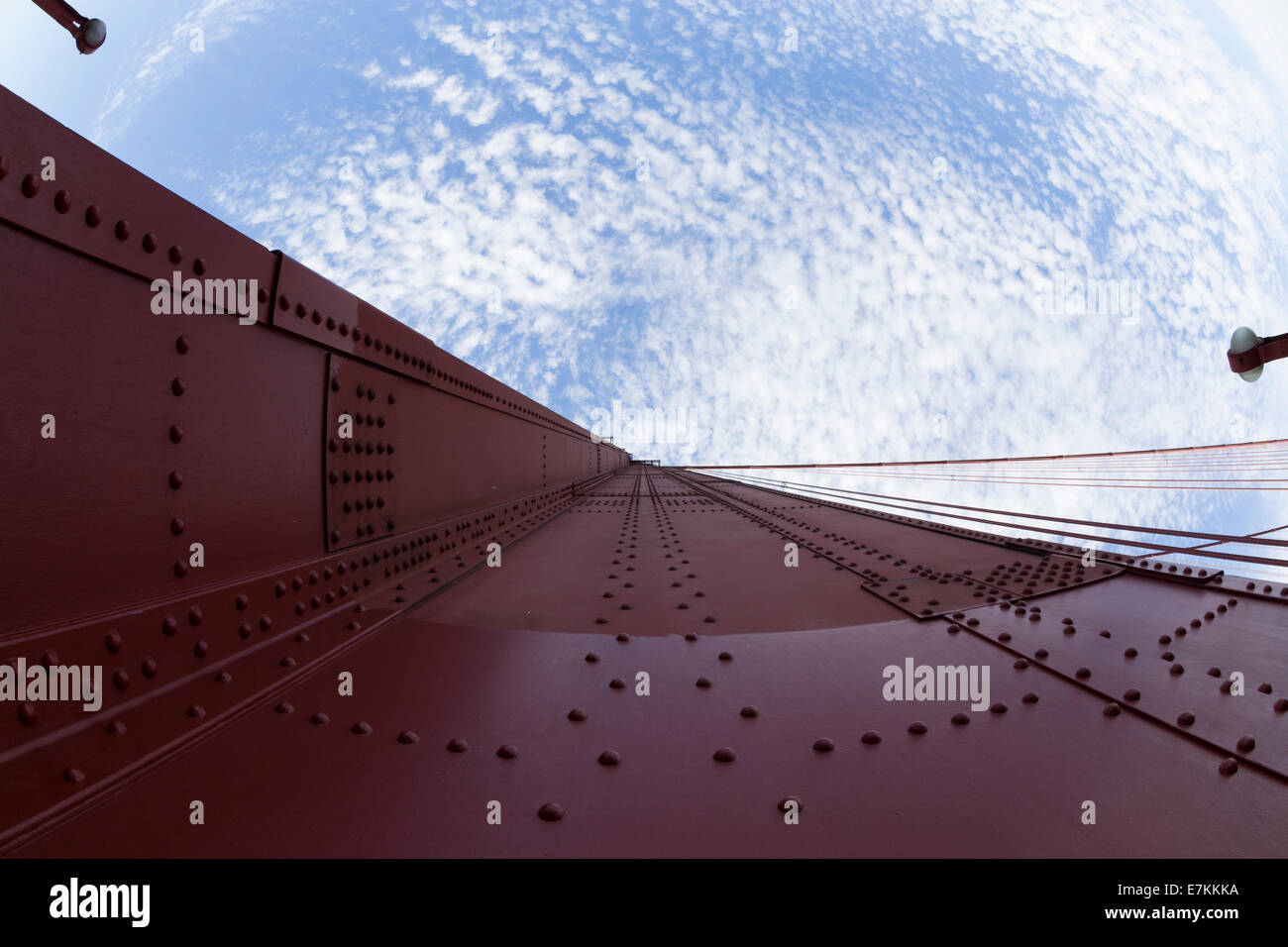 Fisheye view of the Golden Gate Bridge, San Francisco, CA Stock Photo ...