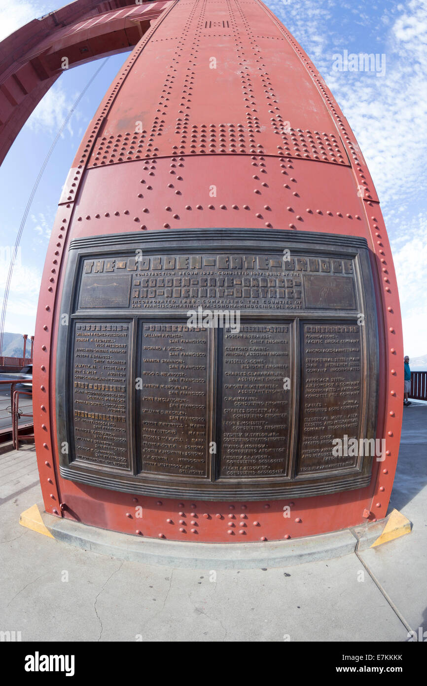 Fisheye view of the Golden Gate Bridge, San Francisco, CA Stock Photo ...