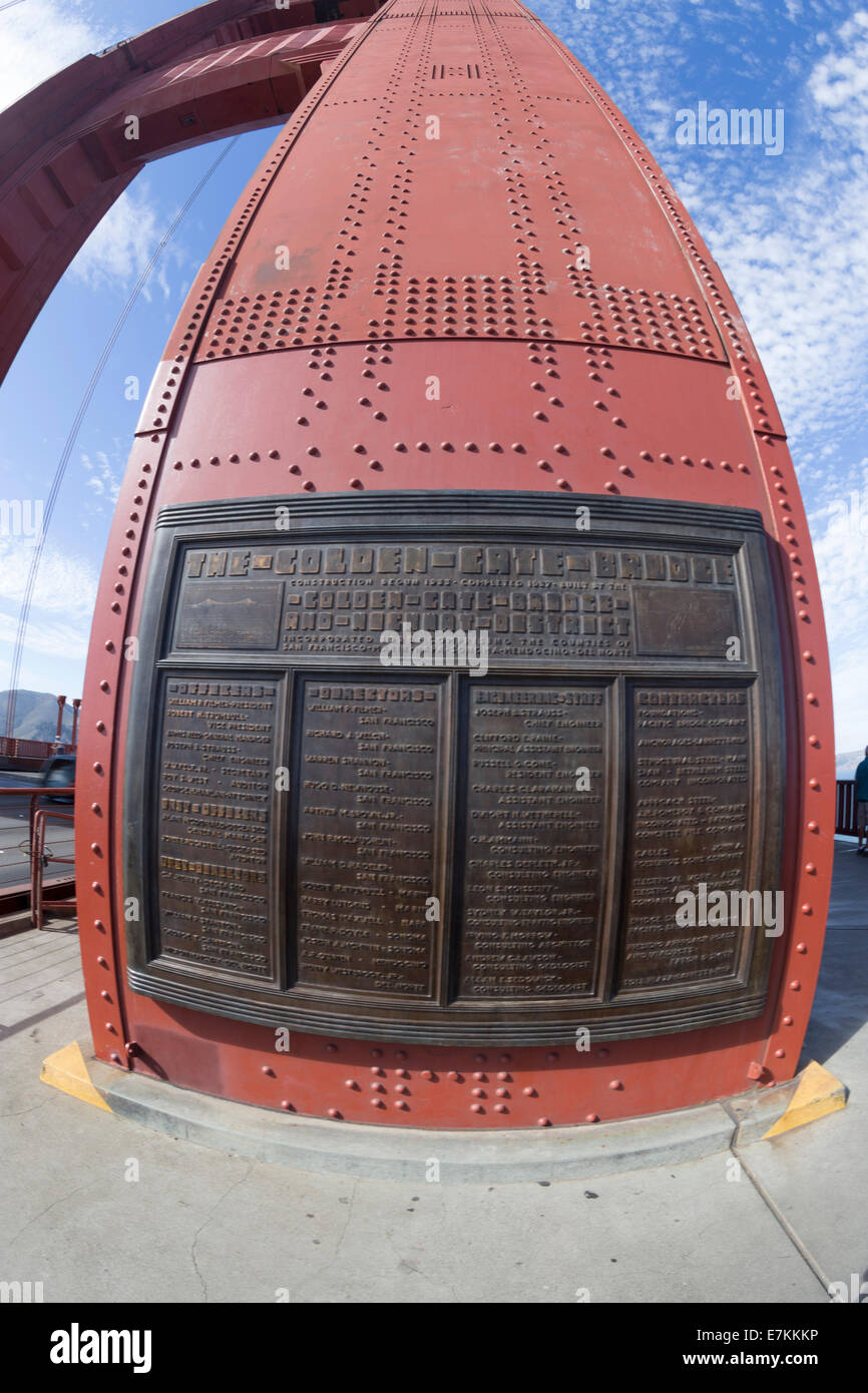 Fisheye view of the Golden Gate Bridge, San Francisco, CA Stock Photo ...