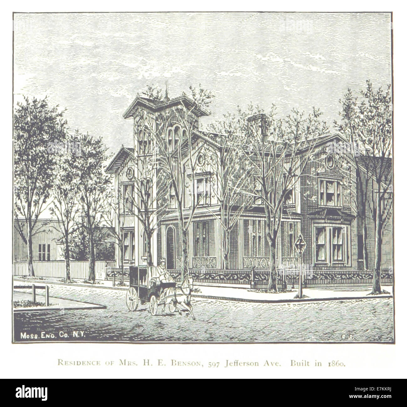 597 jefferson ave built in 1860 farmer 1884 detroit Cut Out Stock ...