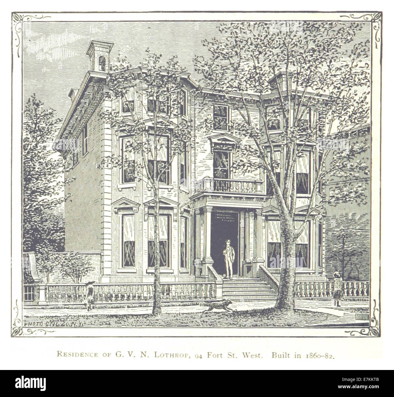 This 1884 illustration depicts the residence of G. V. N. Lothrop ...