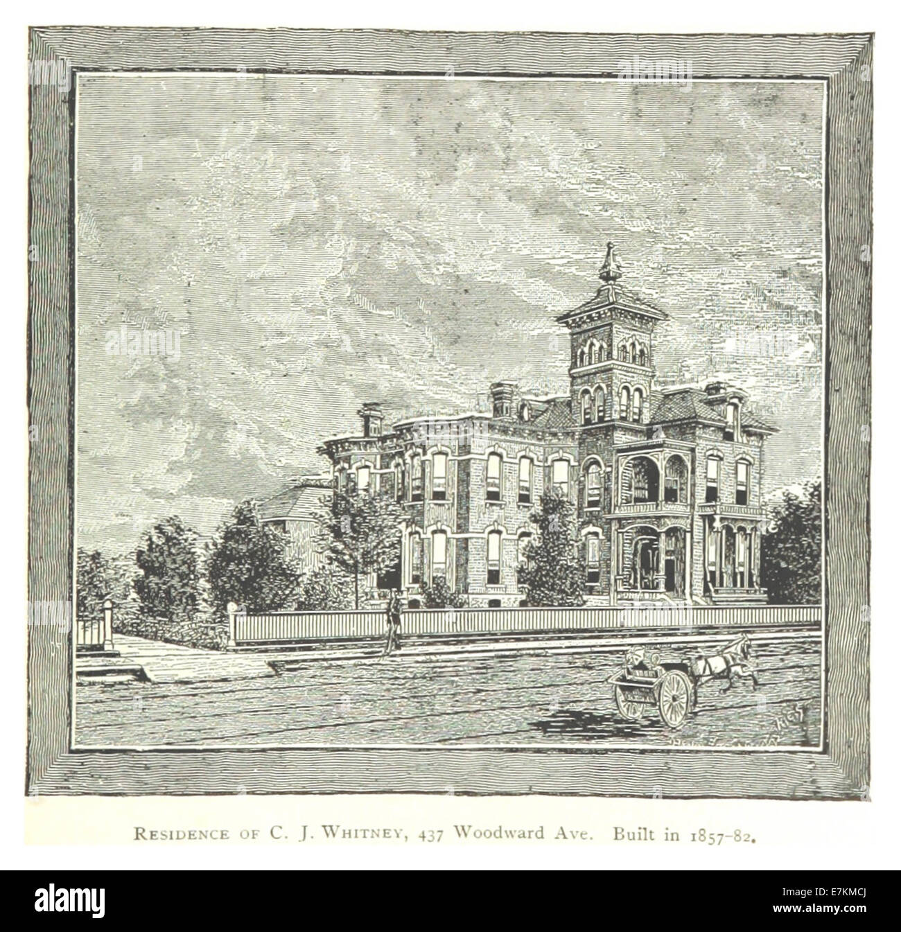 An 1884 drawing from *Farmer* depicting the residence of C.J. Whitney ...