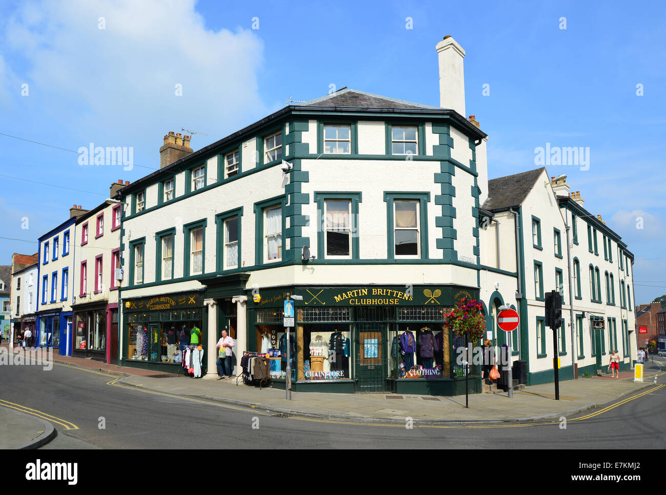 Corner of Leg and Oswald Streets, Oswestry, Shropshire, England, United ...