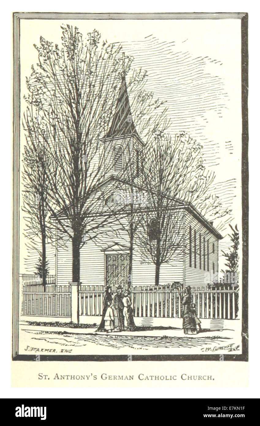 An 1884 drawing by Farmer of St. Anthony's German Catholic Church in ...