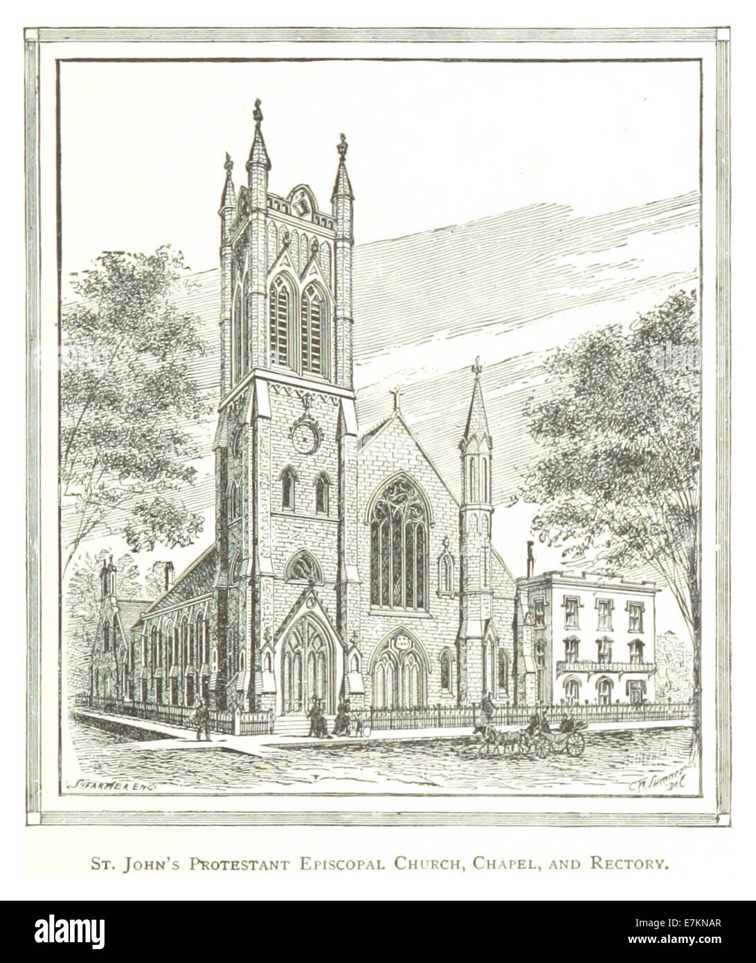 This 1884 drawing by Farmer depicts St. John's Protestant Episcopal ...