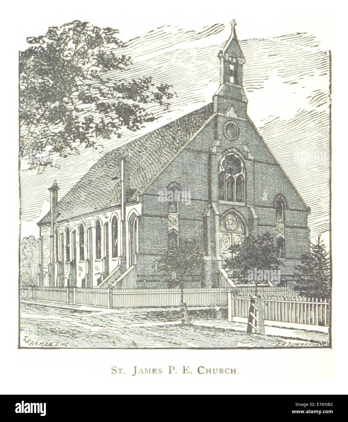 An 1884 drawing by Farmer of St. James's Protestant Episcopal Church in ...
