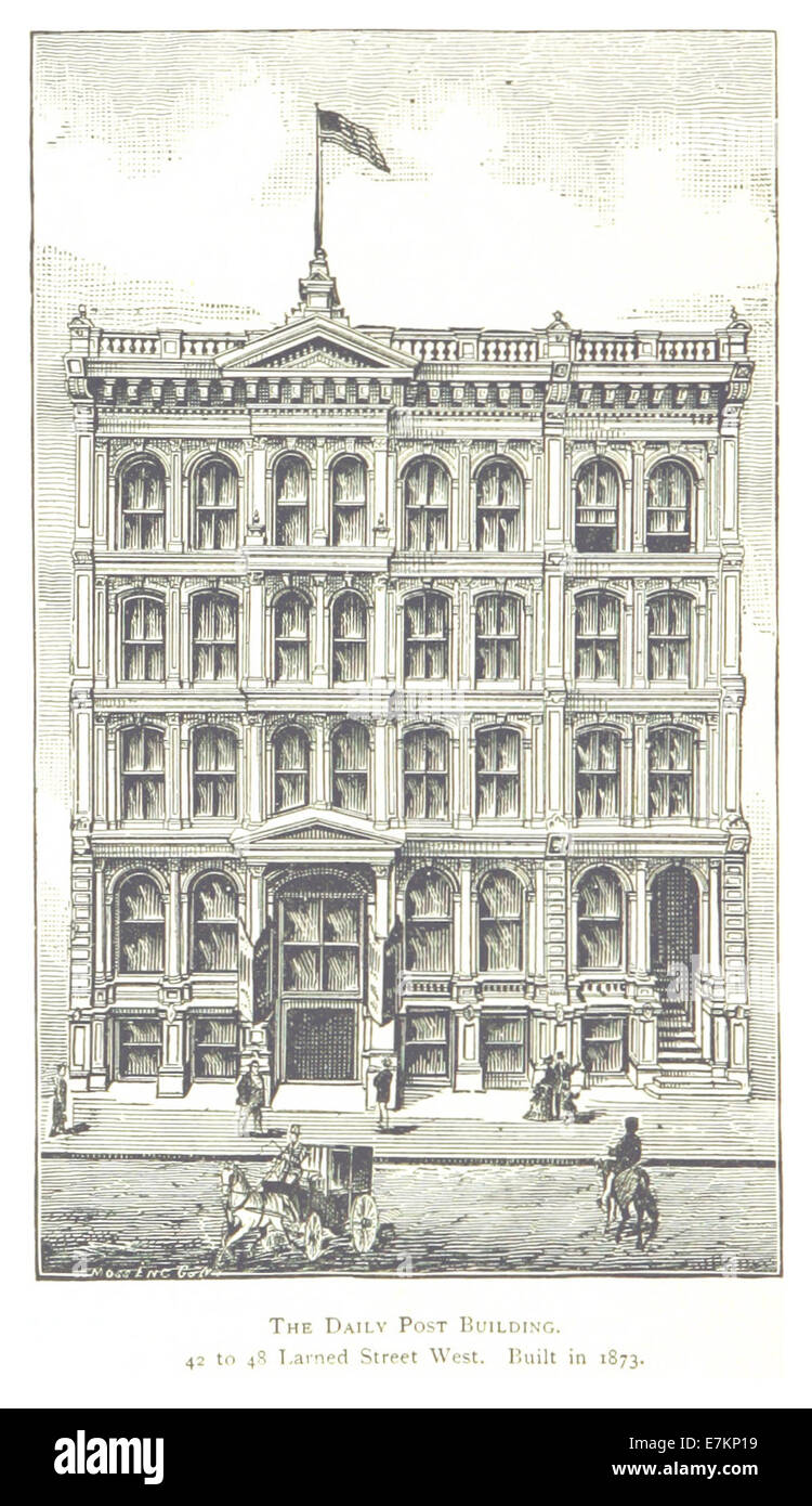 An 1884 illustration from *Farmer* depicting The Daily Post Building at ...