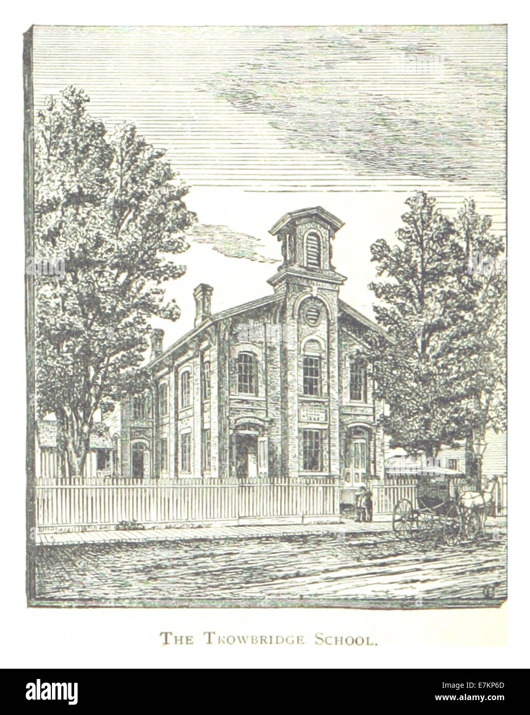 An 1884 illustration from *Farmer* showing the Trowbridge School in ...