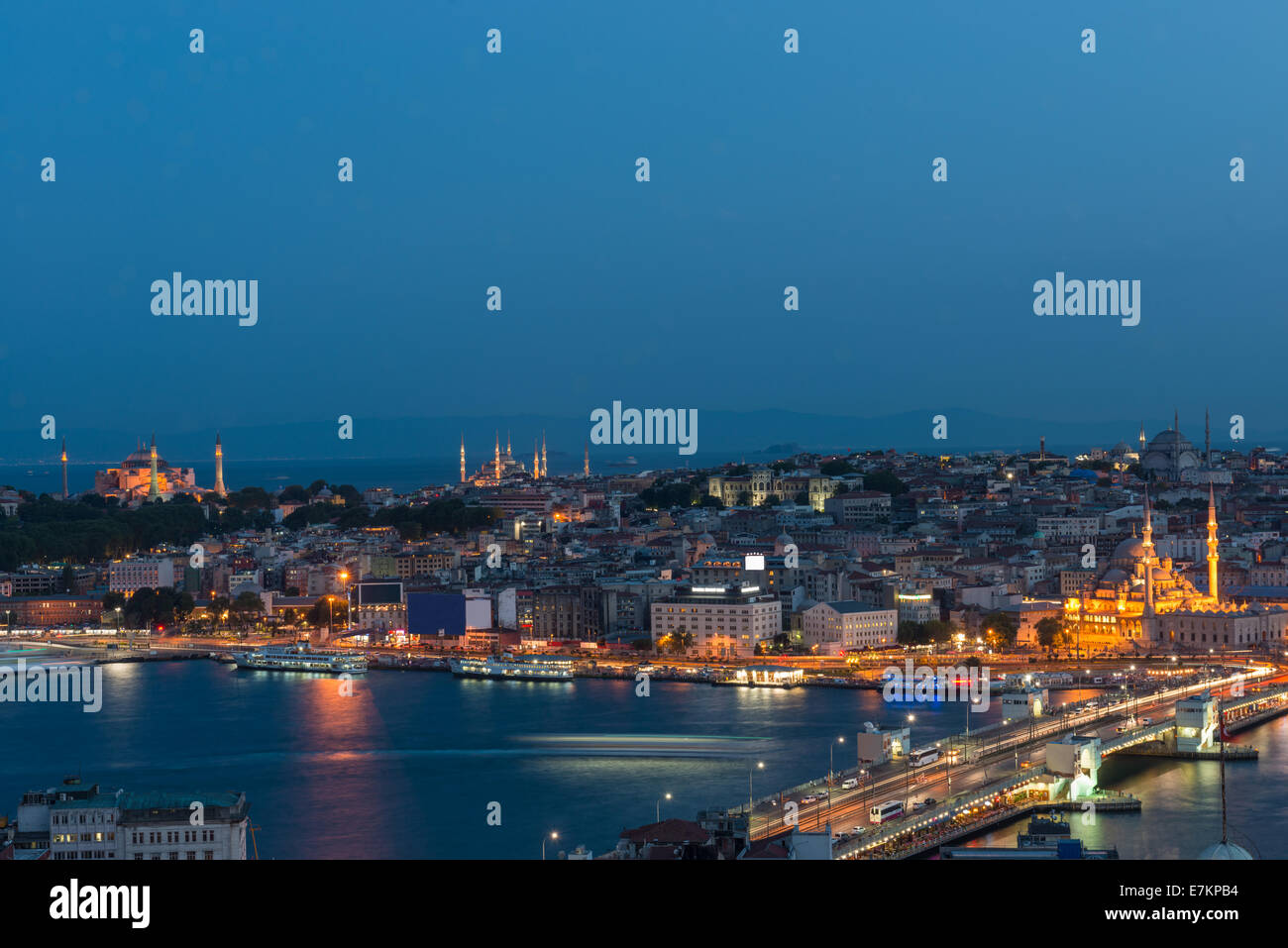 Looking out over the Istanbul skyline at night Stock Photo - Alamy