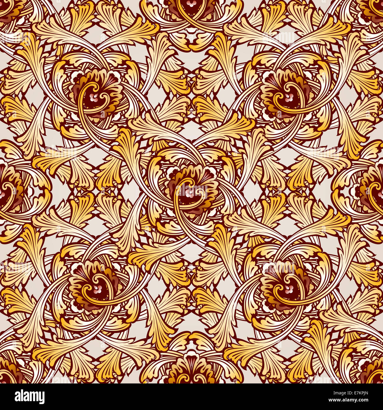 Very saturated seamless abstract floral pattern in the form of vine ...
