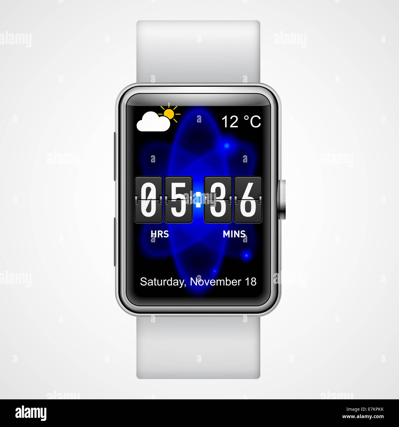 Smart digital wrist watch on the white background Stock Photo - Alamy