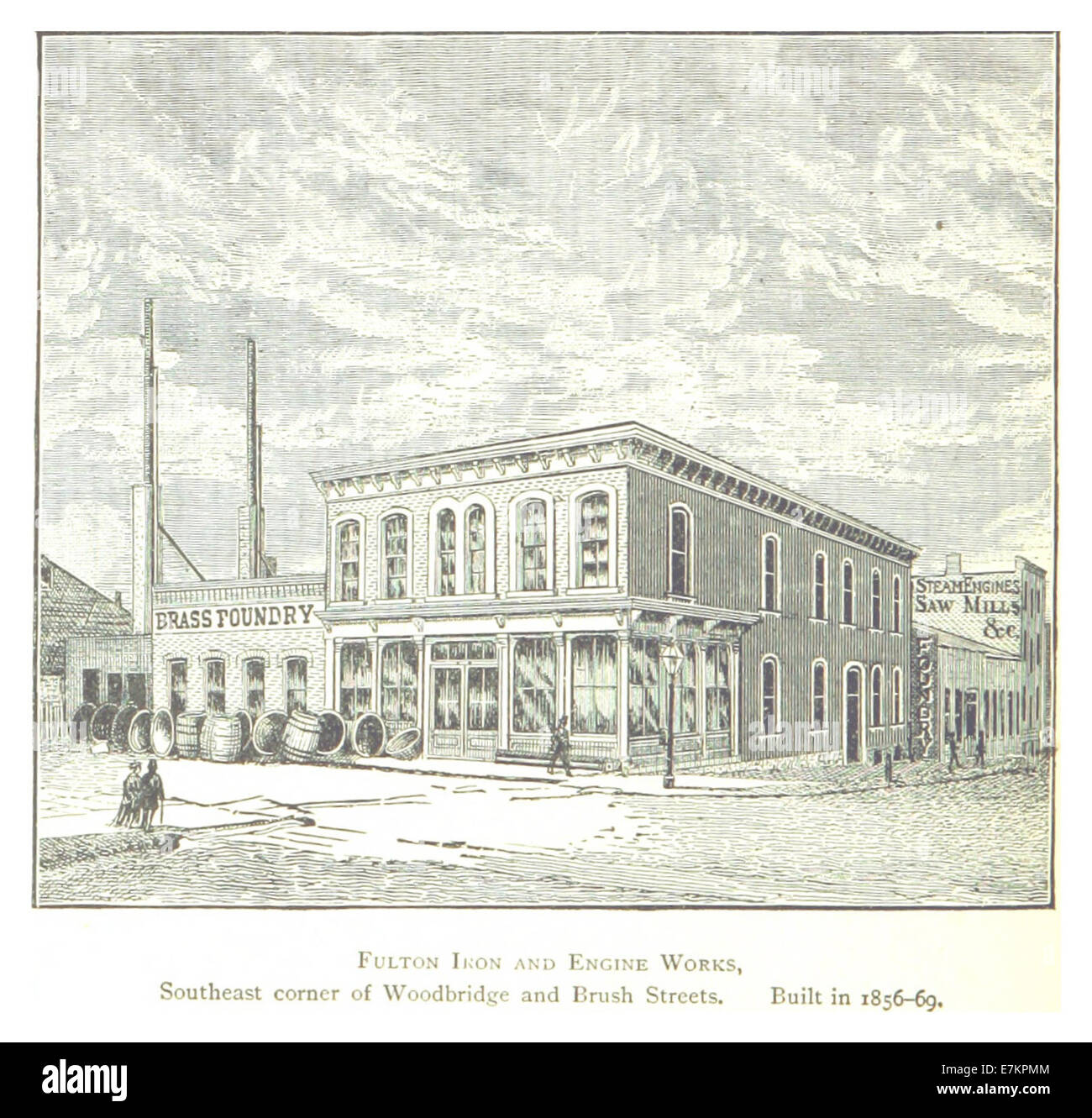 An 1884 illustration of the Fulton Iron and Engine Works located at the ...