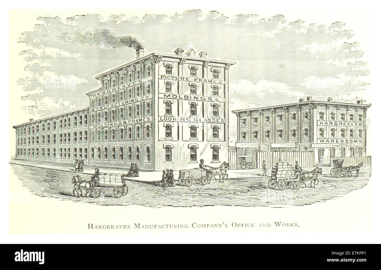 This drawing from Farmer (1884) depicts the Hargreaves Manufacturing ...
