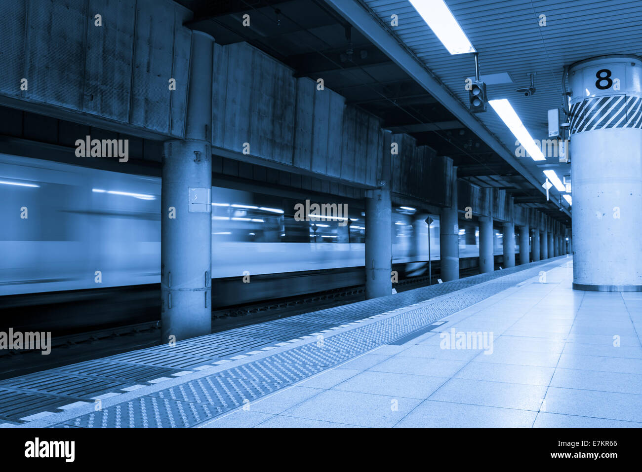 Toned blue image of the Tokyo Metro Stock Photo - Alamy