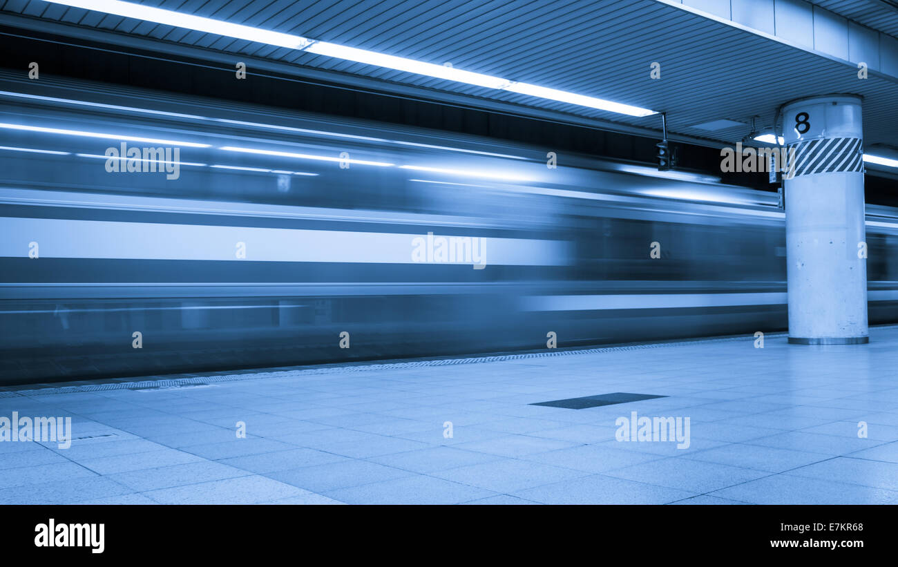 Toned blue image of the Tokyo Metro Stock Photo - Alamy
