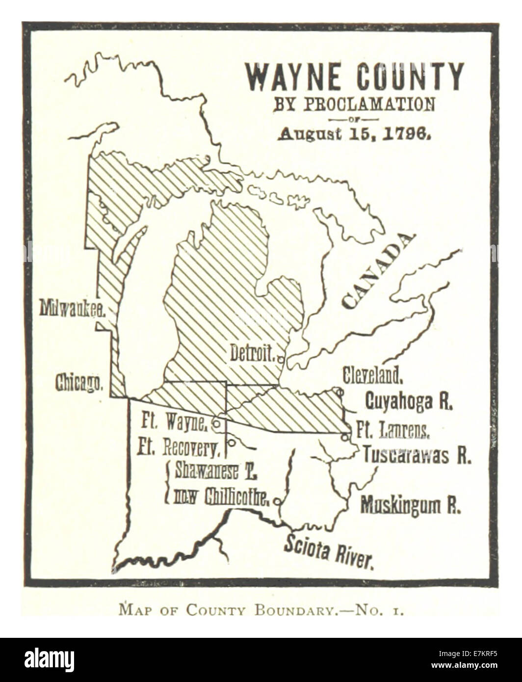 Map of Country Boundary - No. 1 from 1796, as shown in FARMER(1884 ...