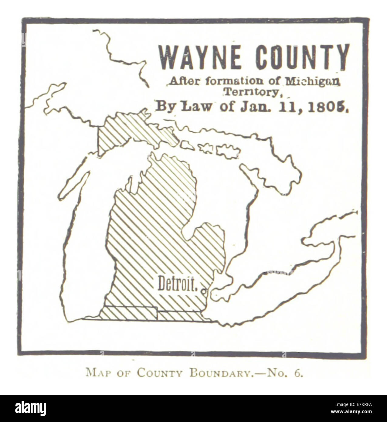 This map from Farmer’s 1884 work illustrates the boundary lines of a ...