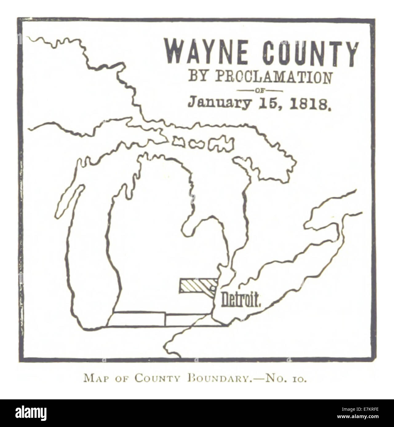 Historical map from 1818 depicting Country Boundary No. 10, included in ...