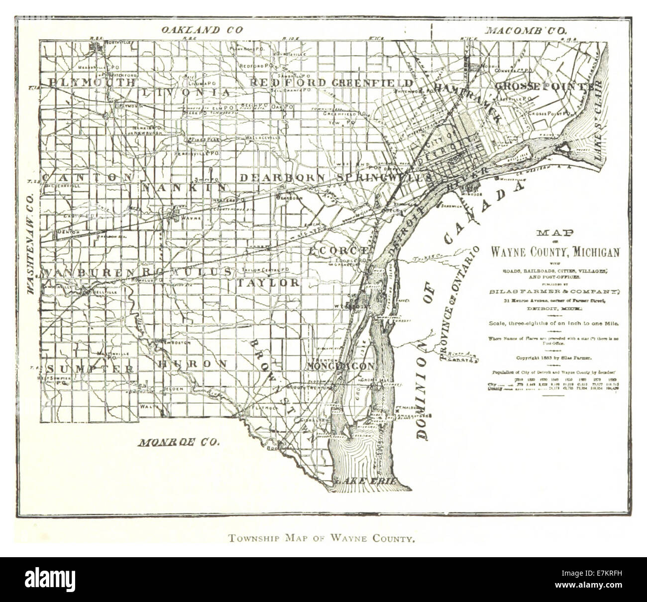 Wayne county map hi-res stock photography and images - Alamy