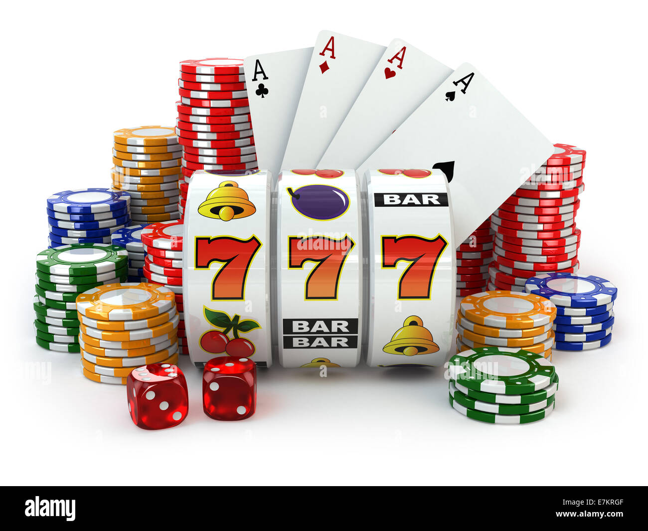 Poker chips money playing cards dice Cut Out Stock Images & Pictures ...