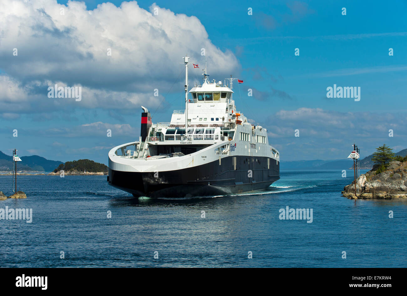 Ferry "Fanafjord" near Sandvik, Hordaland, Norway Stock Photo - Alamy