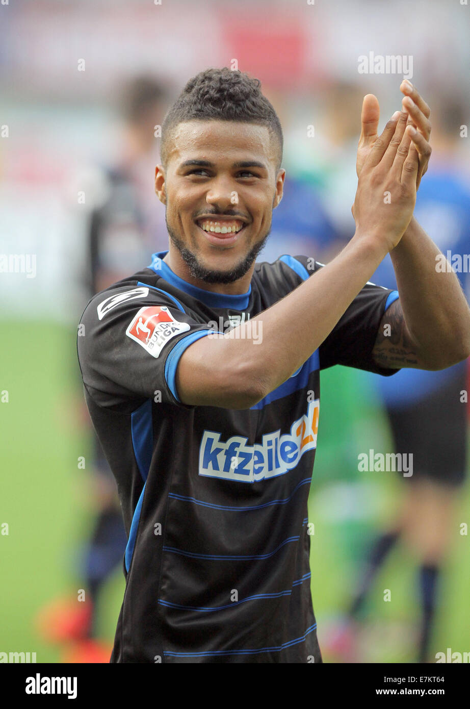 Paderborn, Germany. 20th Sep, 2014. Paderborn's Elias Kachunga ...