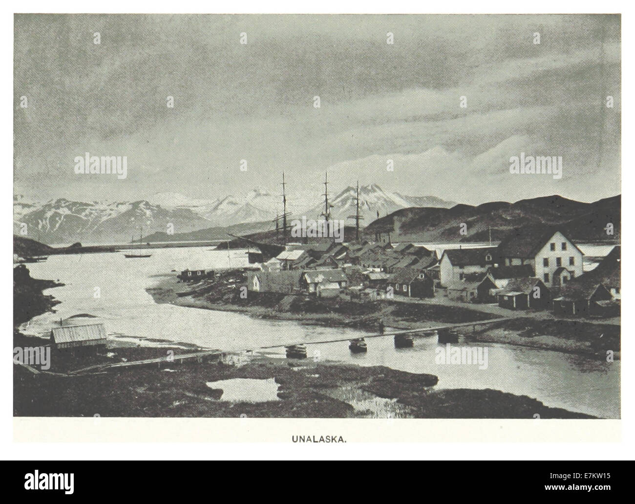 This 1899 illustration by Hitchcock depicts Unalaska, an island in ...