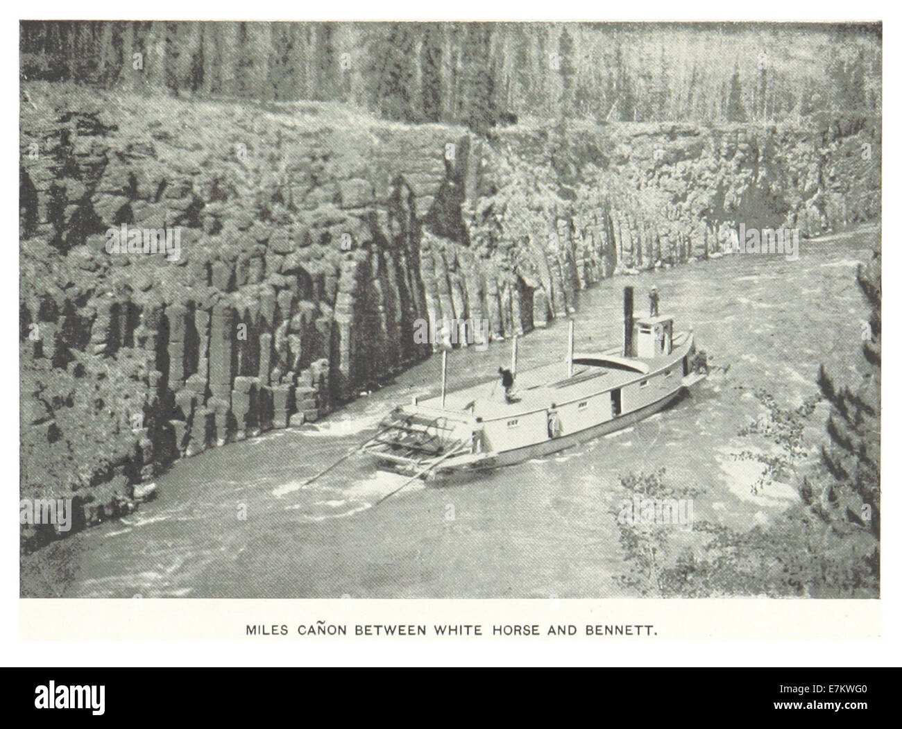 A 1899 illustration by Hitchcock depicting Miles Canyon, a natural ...