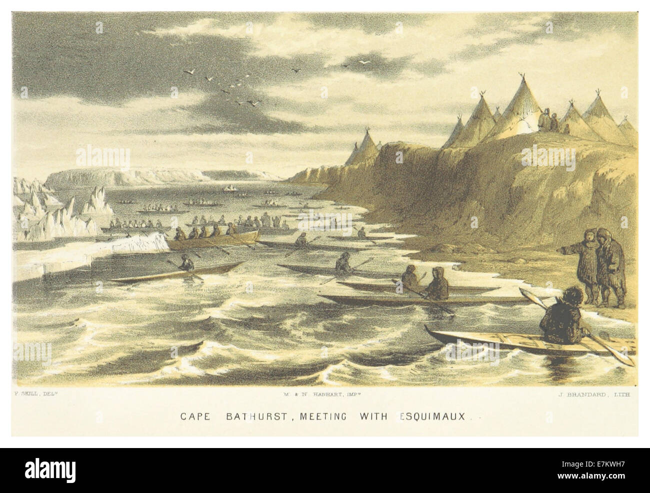 This 1853 illustration by Hooper depicts a meeting between explorers ...