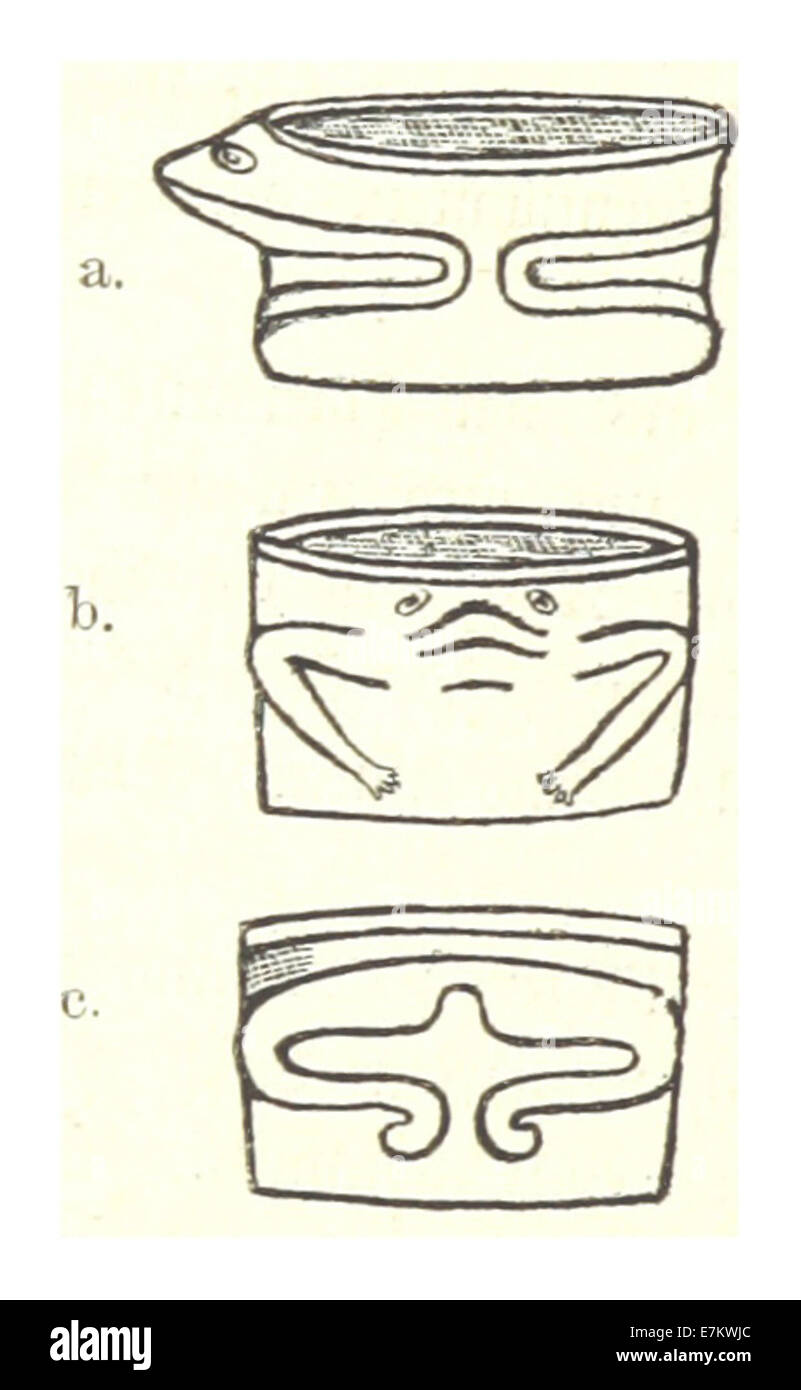 This 1885 drawing by Krause depicts a stone mortar with decorative ...