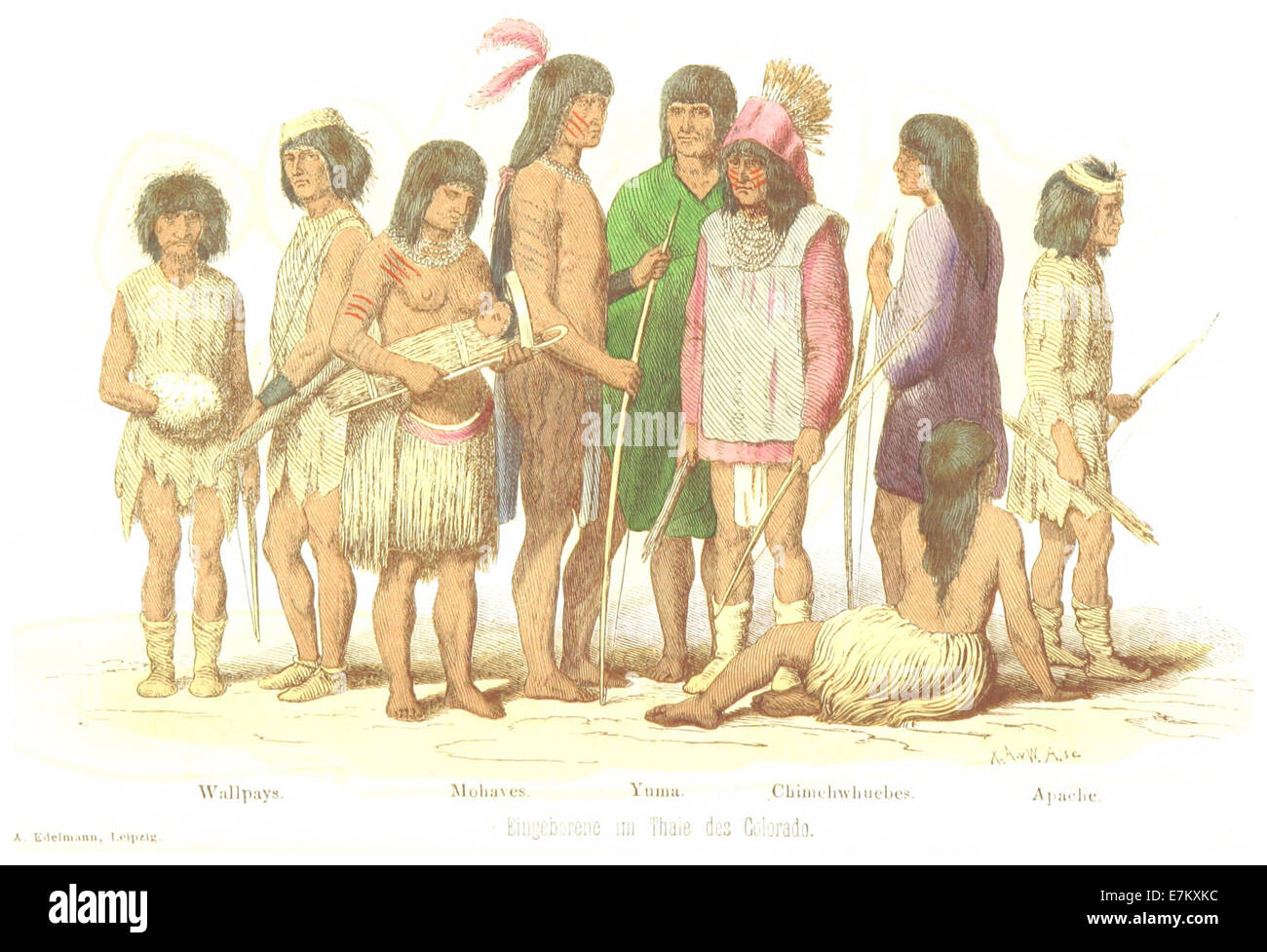 This 1861 drawing by Möllhausen depicts indigenous people in the ...
