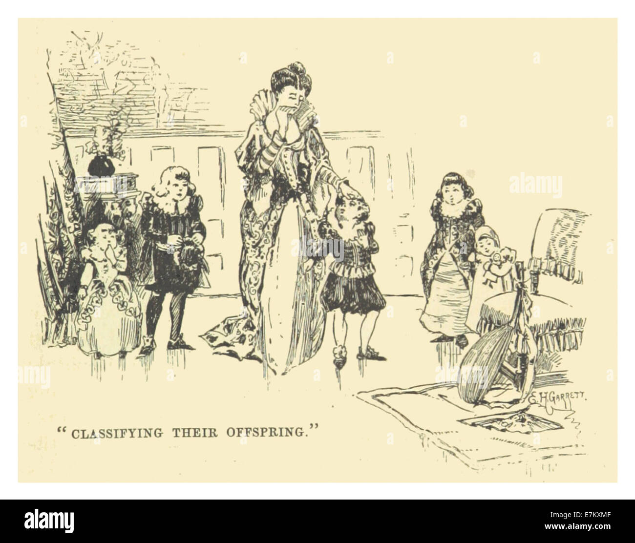 An 1883 drawing by Mark Twain titled 'Classifying Their Offspring ...