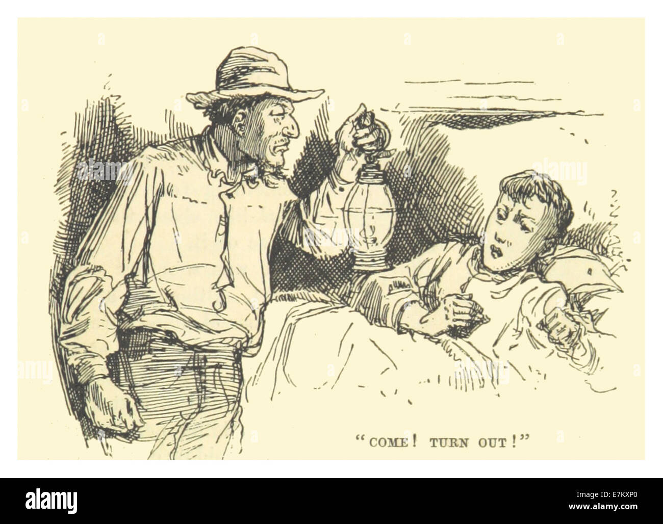This 1883 drawing by Mark Twain captures a scene from one of his works ...