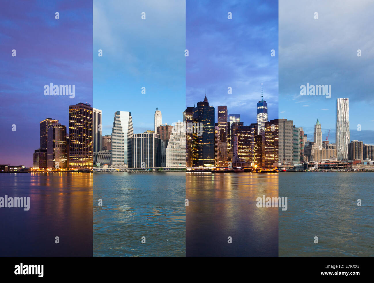Day night new york skyline hi-res stock photography and images - Alamy