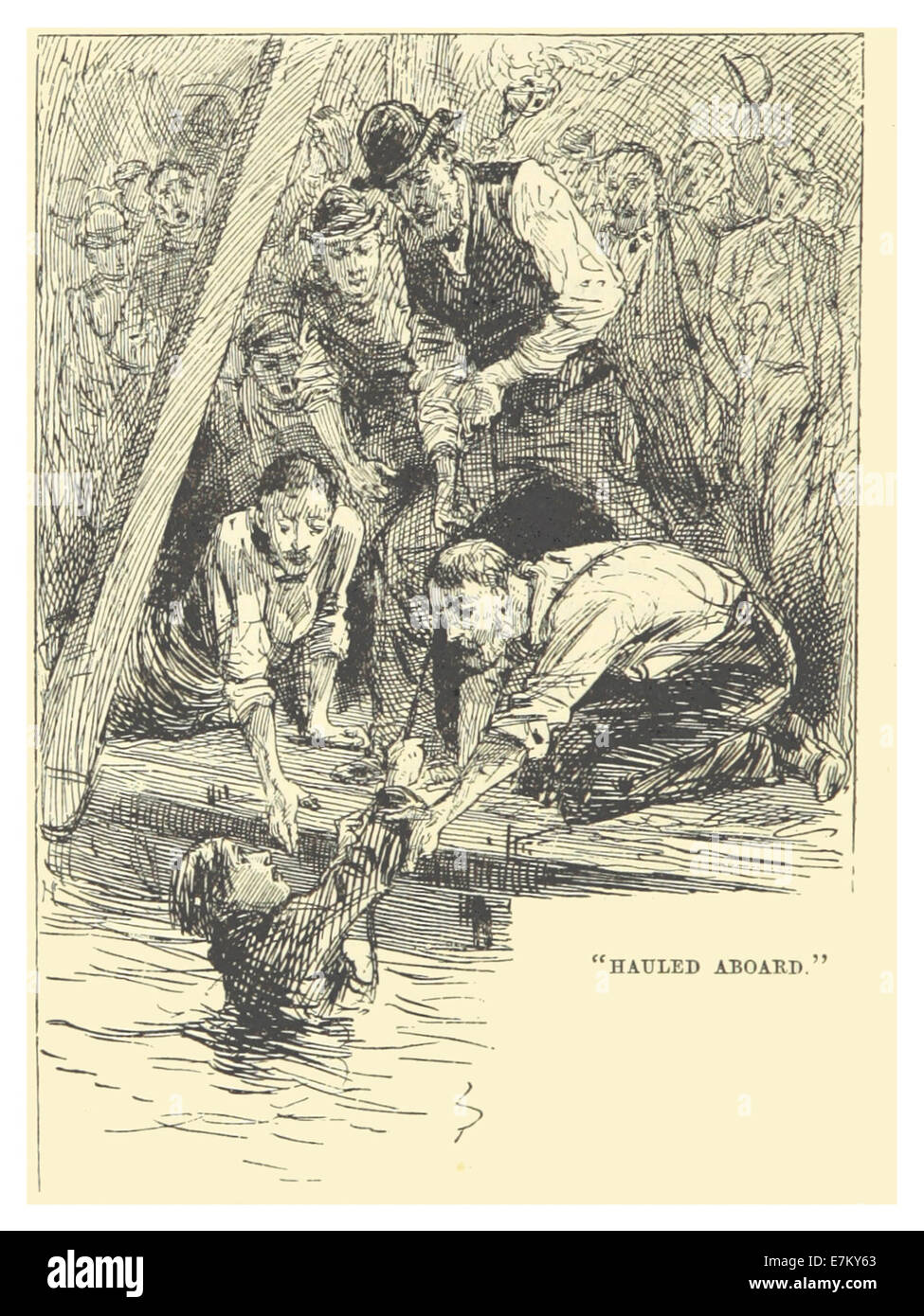 MARK TWAIN(1883) p156 - HAULED ABOARD Stock Photo - Alamy