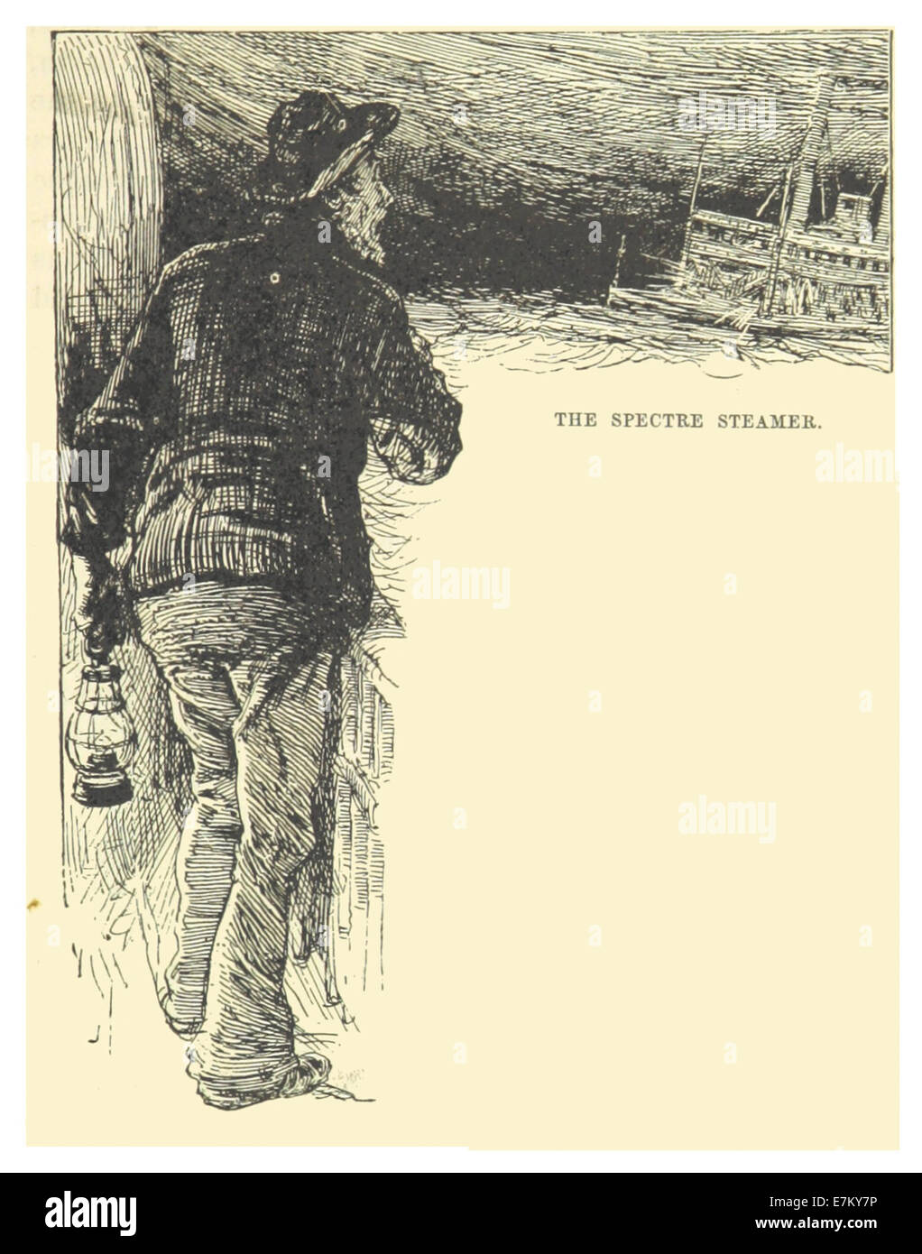 This 1883 illustration by Mark Twain depicts the 'Spectre Steamer' from ...