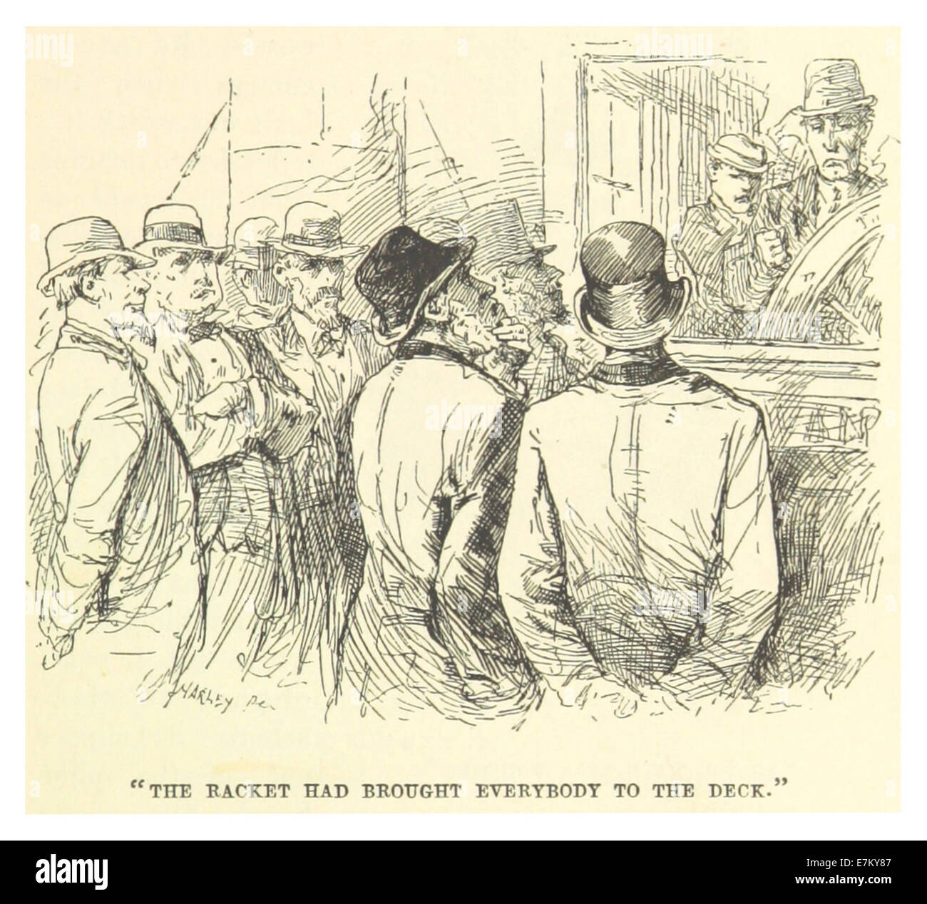 This 1883 illustration by Mark Twain depicts a scene from his satirical ...