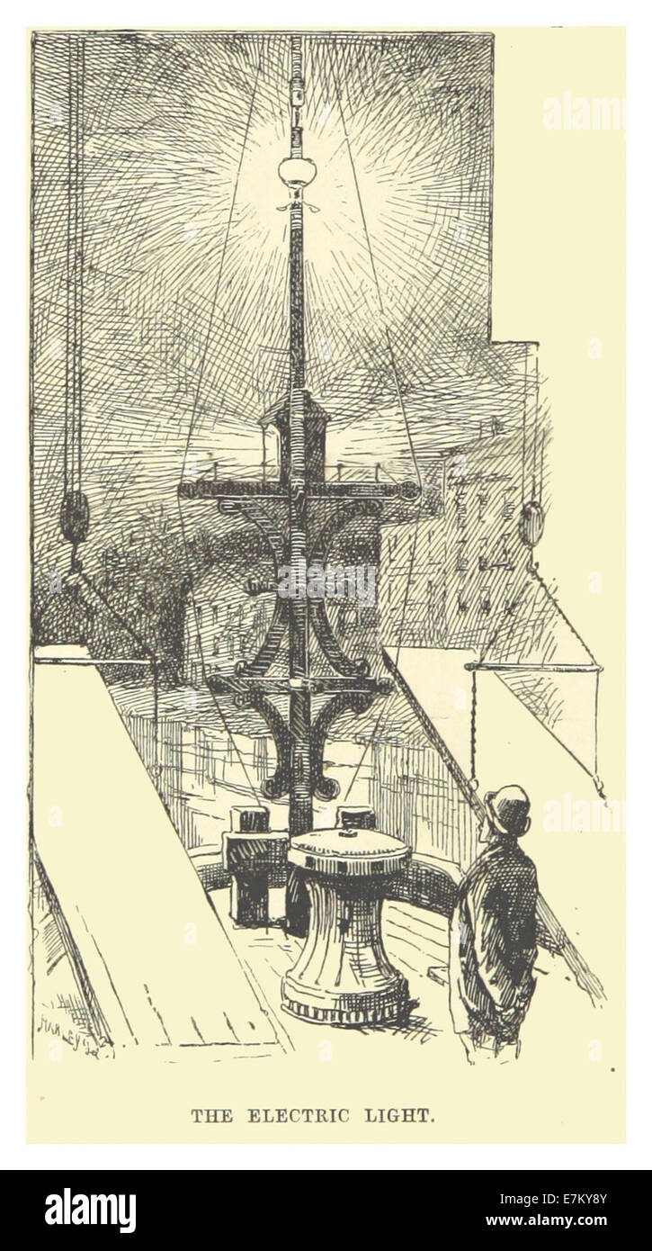 This 1883 illustration by Mark Twain depicts the electric light, a ...