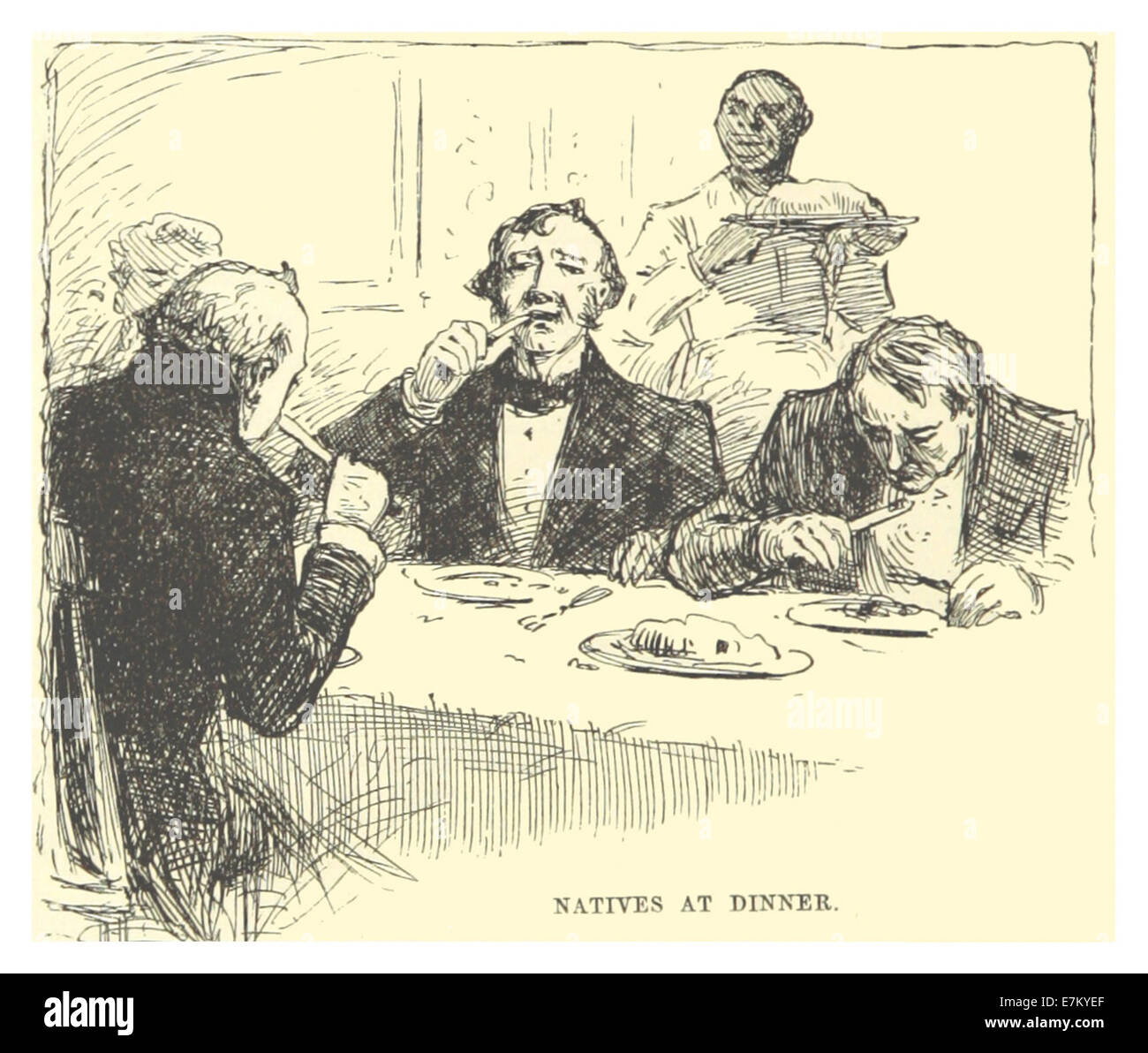 MARK TWAIN(1883) p331 - NATIVES AT DINNER Stock Photo - Alamy