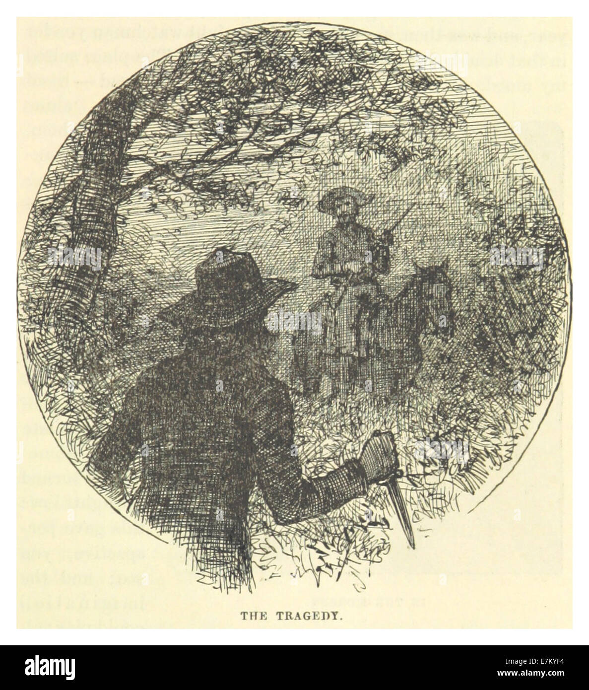This 1883 illustration from Mark Twain's works shows a tragic scene ...