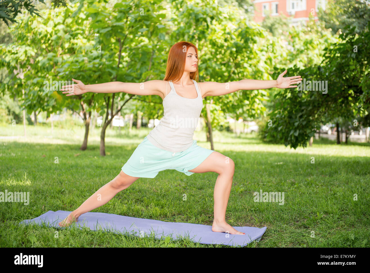 Relaxing with yoga Stock Photo - Alamy