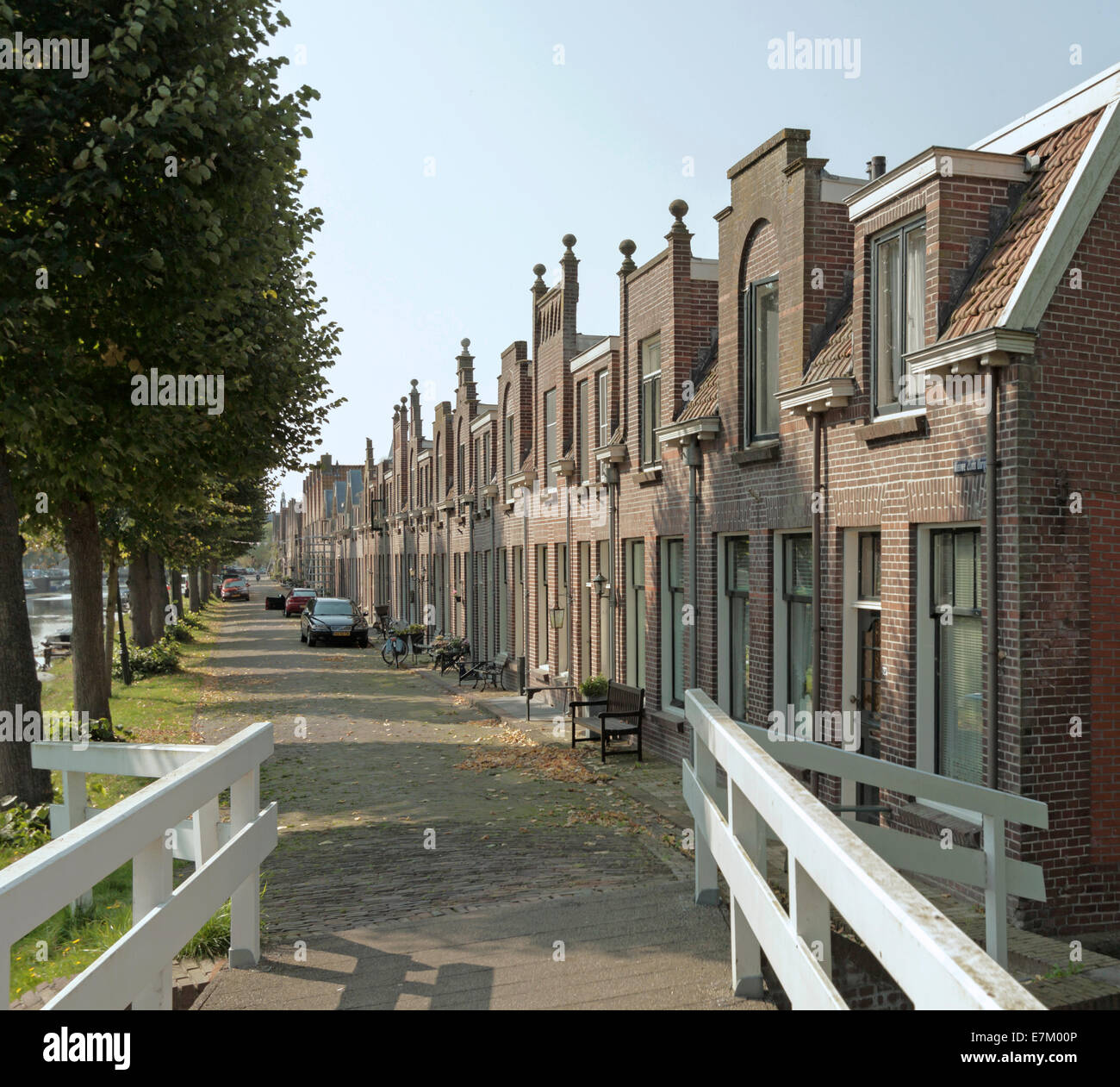 Typically Dutch architecture in the historic city of Monnickendam ...