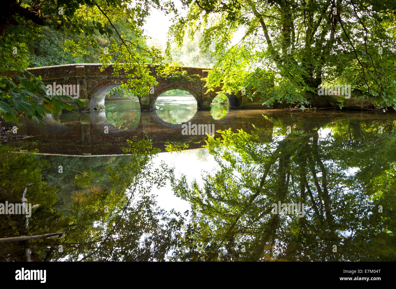 The bridge on the River Avon at Salterton in the Woodford Valley, near ...